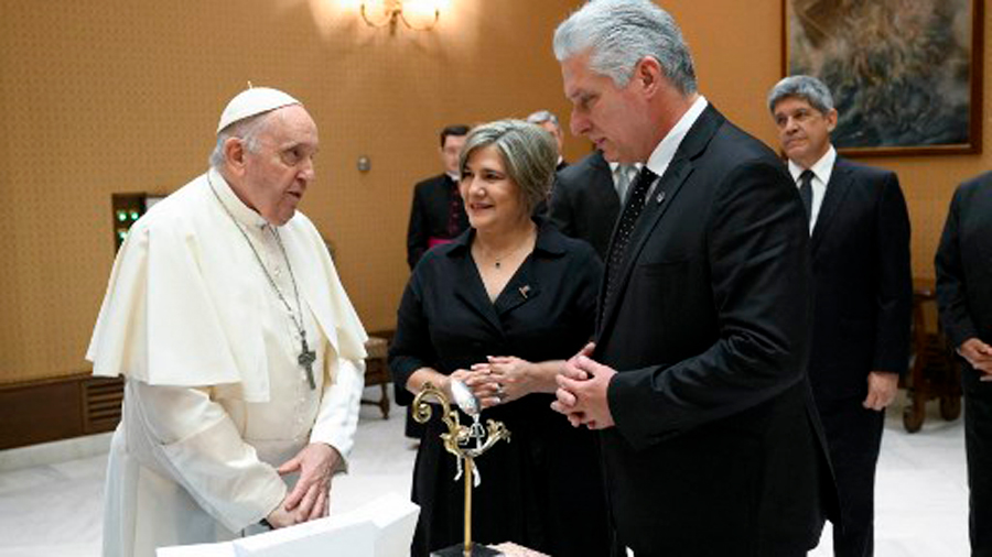 El papa y Díaz-Canel conversaron durante 40 minutos en el Vaticano