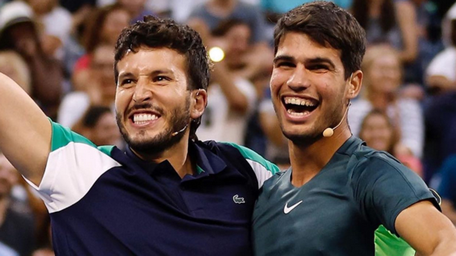 Sebastián Yatra se estrena de tenista en el US Open como pareja de Alcaraz
