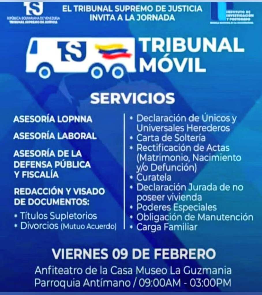 Tribunal Móvil ofreció servicios jurídicos a población de Antímano
