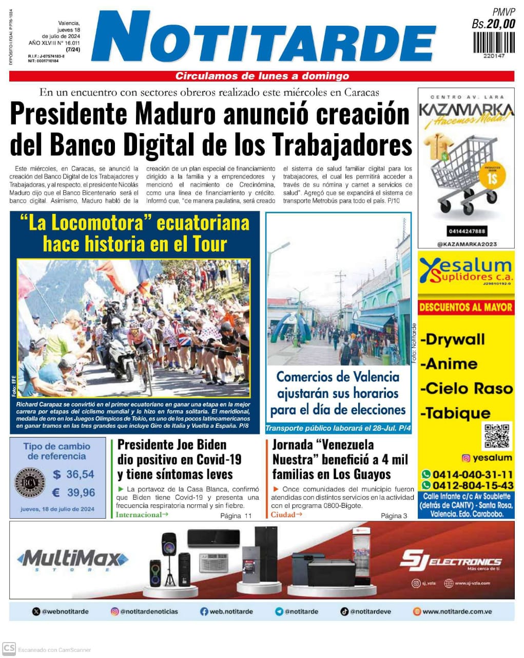 Portadas El Universal - Notitarde