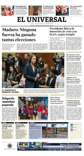 Portada de El Universal y Notitarde 23 de julio de 2024