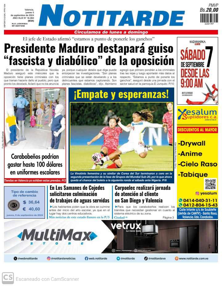 PORTADAS: El Universal - Notitarde