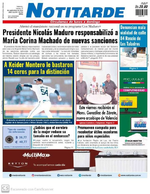 Portadas de Notitarde y El Universal