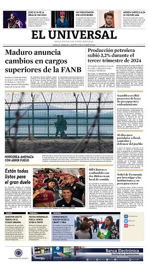 Portadas Notitarde y El Universal, 15 de Octubre