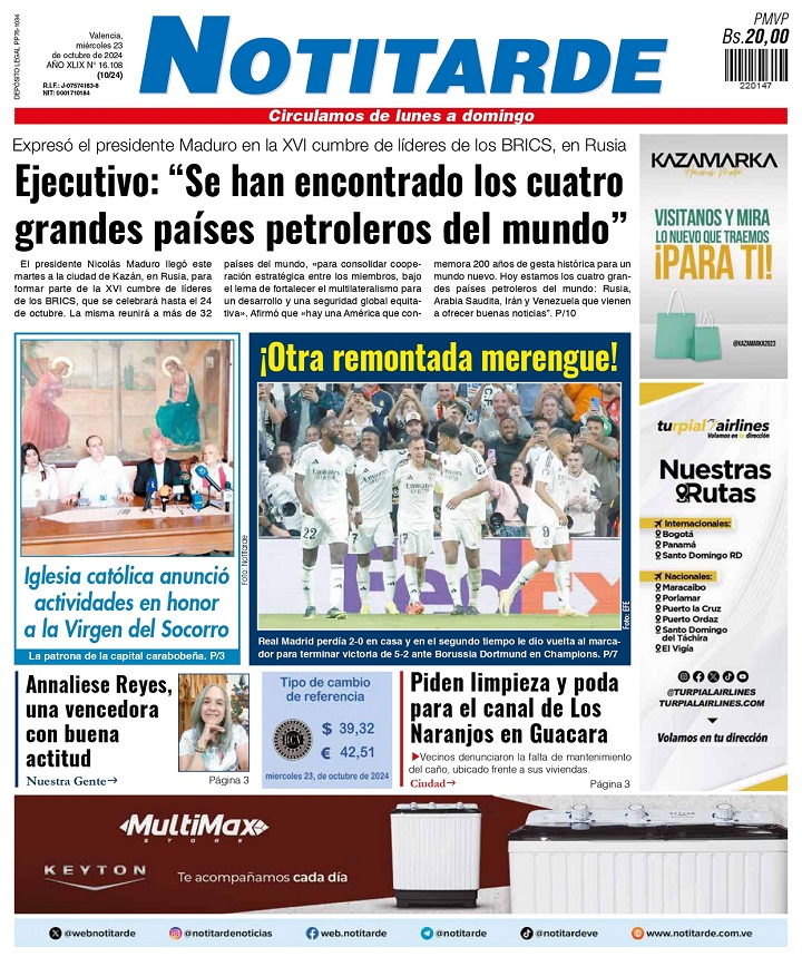 Portadas: El Universal - Notitarde