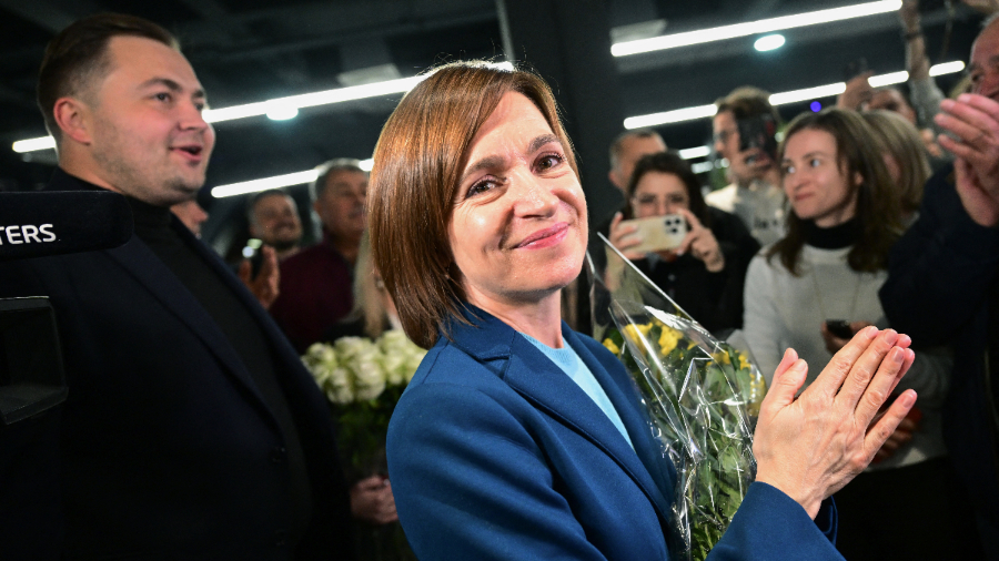 La presidenta de Moldavia, Maia Sandu celebra resultados de la segunda ...
