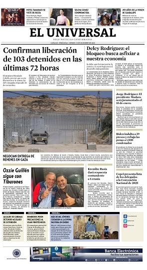 Portada El Universal y Notitarde 13 de diciembre 2024