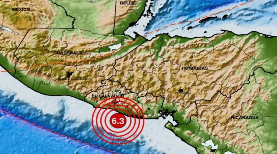 Sismo de magnitud 6.3 sacude a El Salvador
