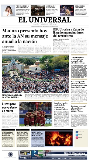 Portadas El Universal y Notitarde 15 de enero de 2025