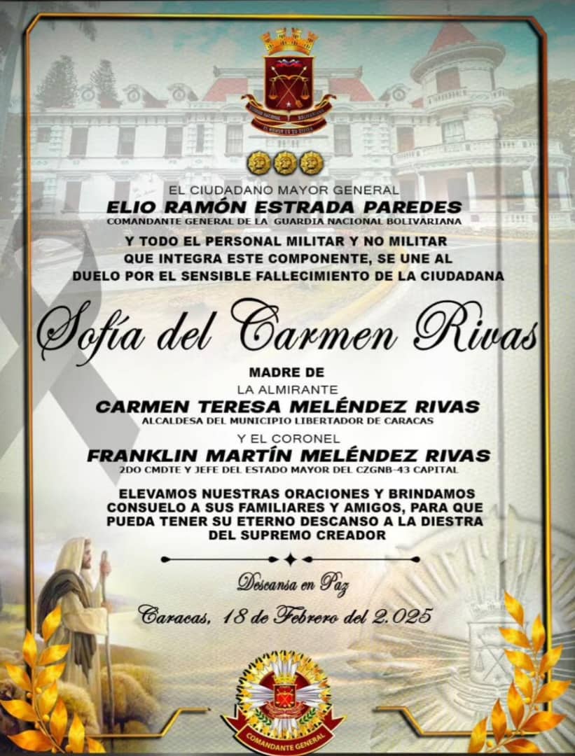 Junta Directiva de Globovisión lamenta el fallecimiento de la Sra. Sofía Rivas