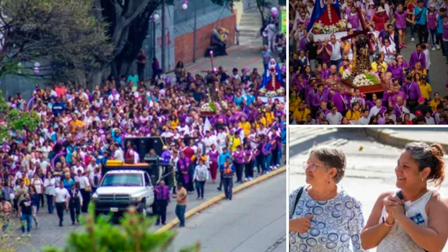 Nazareno recorrió el suroeste de Caracas y fue recibido con alegría en ...