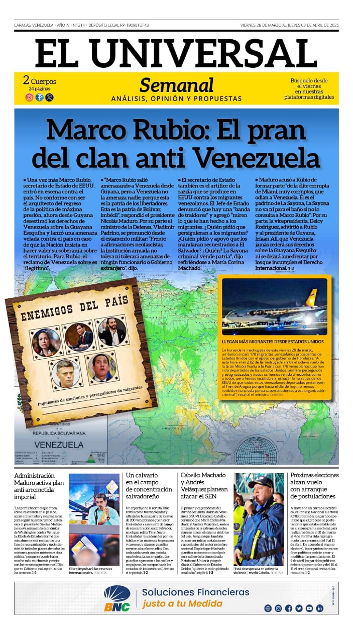 Portadas El Universal y Notitarde