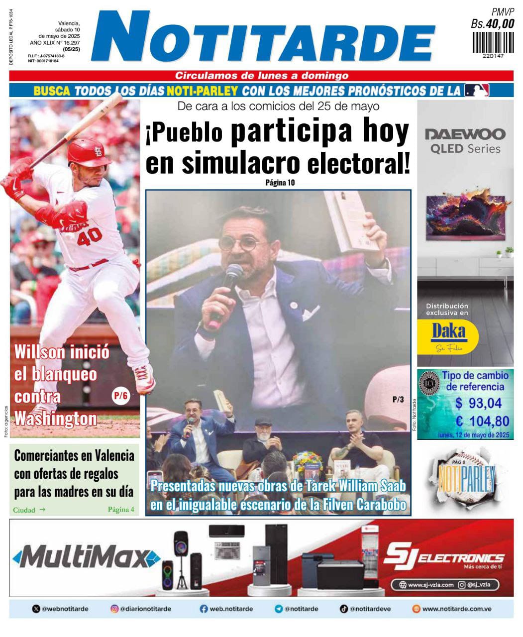 Portadas de Notitarde y El Universal