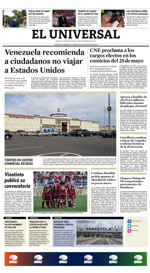 Portadas El Universal y Notitarde 28 de mayo 2025