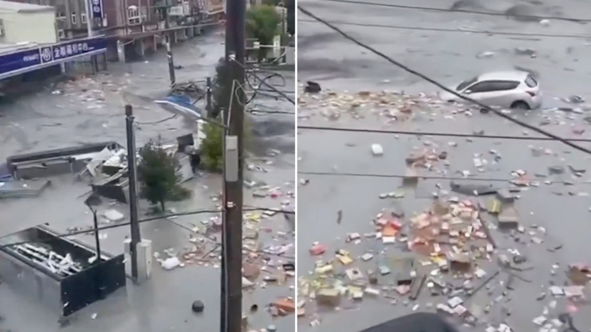 (+Video): El supertifón Ragasa convierte calles en ríos en Taiwán