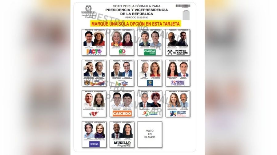 ¿Cómo es el tarjetón electoral en Colombia y cómo debo marcar para votar?