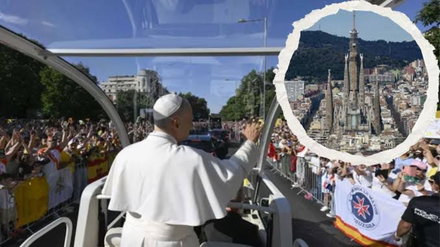 El papa León XIV llega a la Sagrada Familia y reza ante la cripta de Gaudí